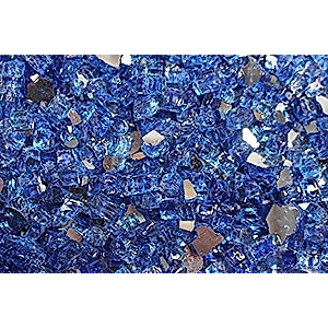 Exotic Fire Glass | Cobalt Blue Reflective Fire Pit Glass | 25 Pound Bag | Small 1/4 Inch Glass Size | Perfect for Any Natural Gas or Propane Outdoor Fire Pit