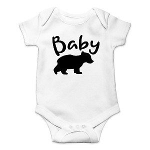Baby Bear - Funny Baby Essentials Bodysuit - Newborn Girl Clothes Baby Boy Romper Infant Outfits (Newborn, White)
