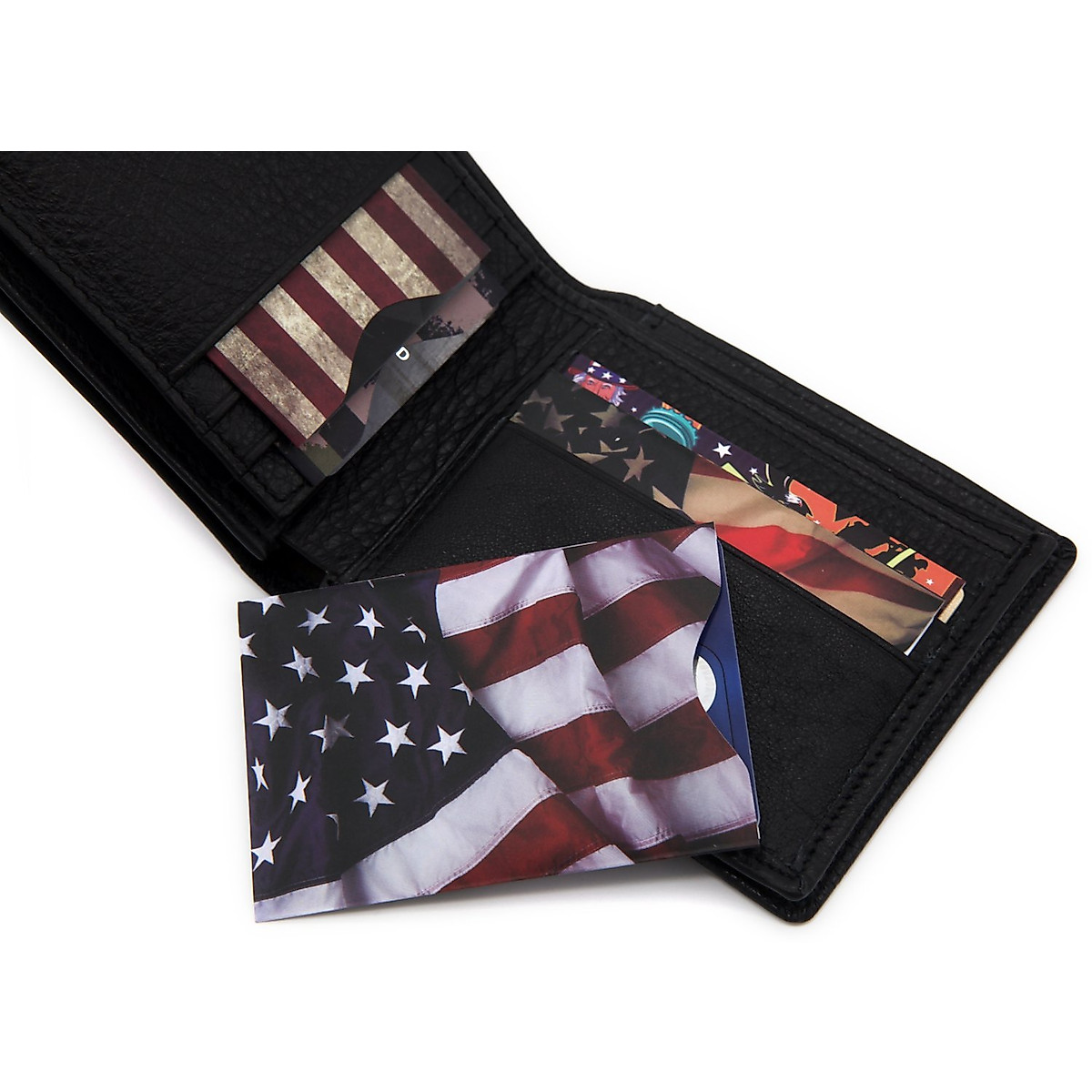 RFID Blocking Sleeves (10 RFID Blocking Sleeves, 5 Unique Designs) Identity Theft Protection Travel Case Set (American Element) (Side Load)