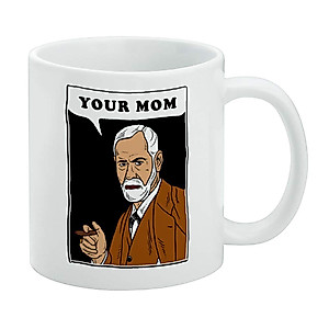 GRAPHICS & MORE Your Mom Sigmund Freud Funny Humor Ceramic Coffee Mug, Novelty Gift Mugs for Coffee, Tea and Hot Drinks, 11oz, White