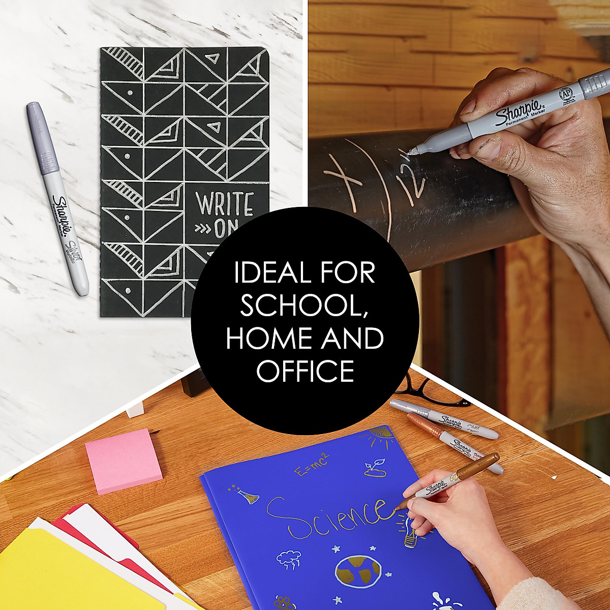 SHARPIE Permanent Markers | Fine Tip | Assorted Metallic Colours | 3 Count