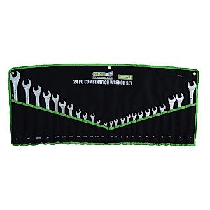 Grip 89358 MM/SAE Combination Wrench Set, Chrome, 24-Piece
