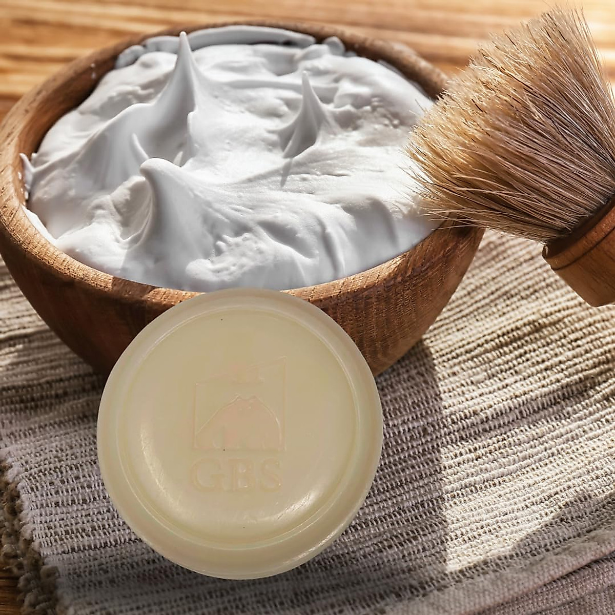 G.B.S 97% Men's Cedar & Pine Shave Soap –All Natural Shave Soap for Men- Creates a Rich Lather Foam for Ultimate Wet Shaving Experience (Cedar and Pine)