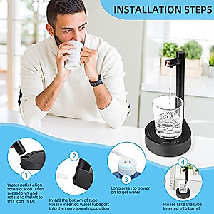 Water Dispenser Countertop, Smart Table Water Dispenser Water Pump Electric for 1 2 3 4 5-Gallon Bottle, Portable Electric Pump, Cold Water Dispenser, Bottles