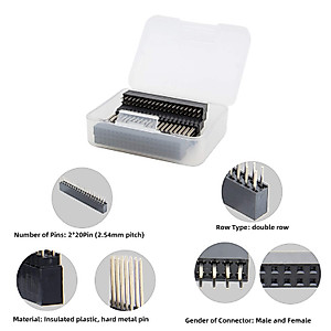 Geekworm 2x20 40 Pin Stacking Female Header Kit for Raspberry Pi 5/4B/3B+/3B/2B/B+/A+/Zero W/Zero 2 W(5 Specifications 10Pcs), Raspberry Pi GPIO Stacking Header/Extender, Raspberry Pi Pico Header Pack