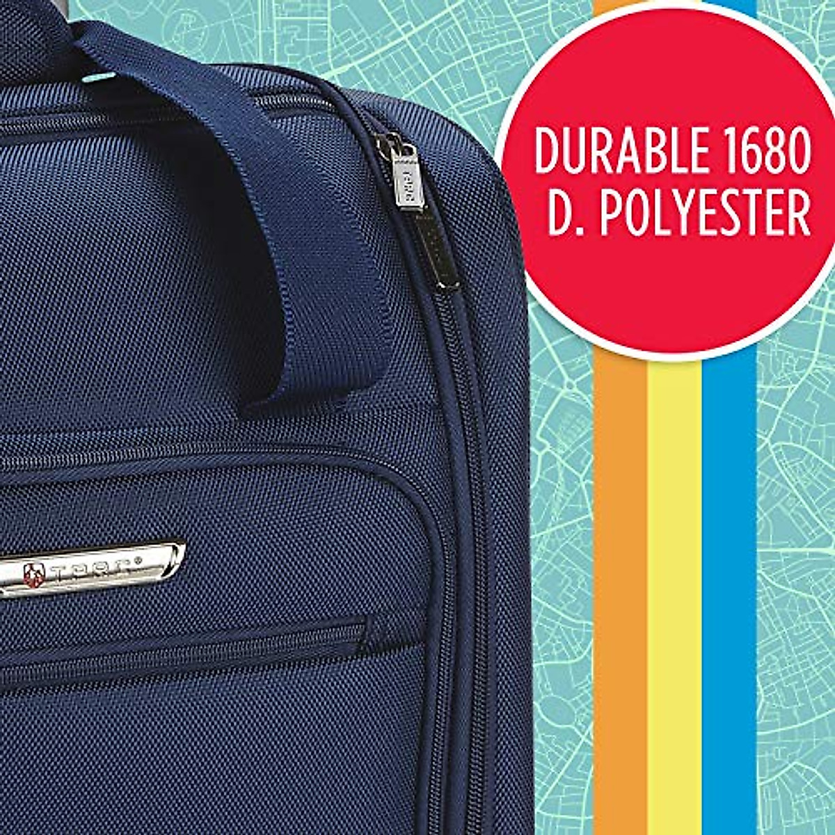 TPRC Smart Under Seat Carry-On Luggage with USB Charging Port, Black, Underseater 15-Inch