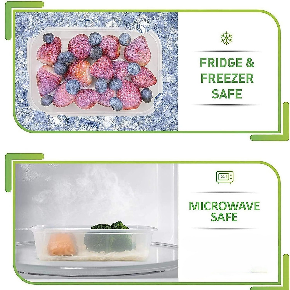 FAMASTON Food Storage Containers Rectangular with Lids 16oz Freezer Deli Cups BPA-Free Leakproof Clear Takeout Container Meal Prep Microwavable, Airtight Lids - 12 Pack