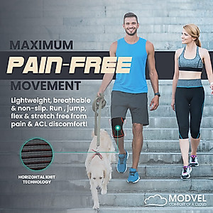 Modvel Knee Compression Sleeve for Knee Pain Relief & Knee Support - Pack of 2 Knee Sleeves for Women & Men, 1 Pair of Knee Brace for Running, Cycling, Workout, Sports, & Recovery - X-Large, Pink