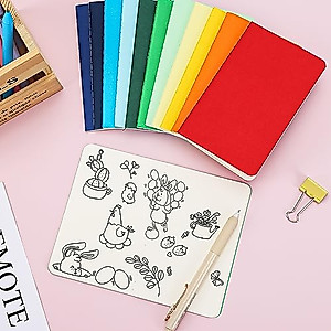 EOOUT 24pcs A6 Mini Notebooks Colorful Small Pocket Notebooks, 3.5x5.5 Inches Blank Notepad Journals for Kids Students Traveler School Supplies, 12 Colors