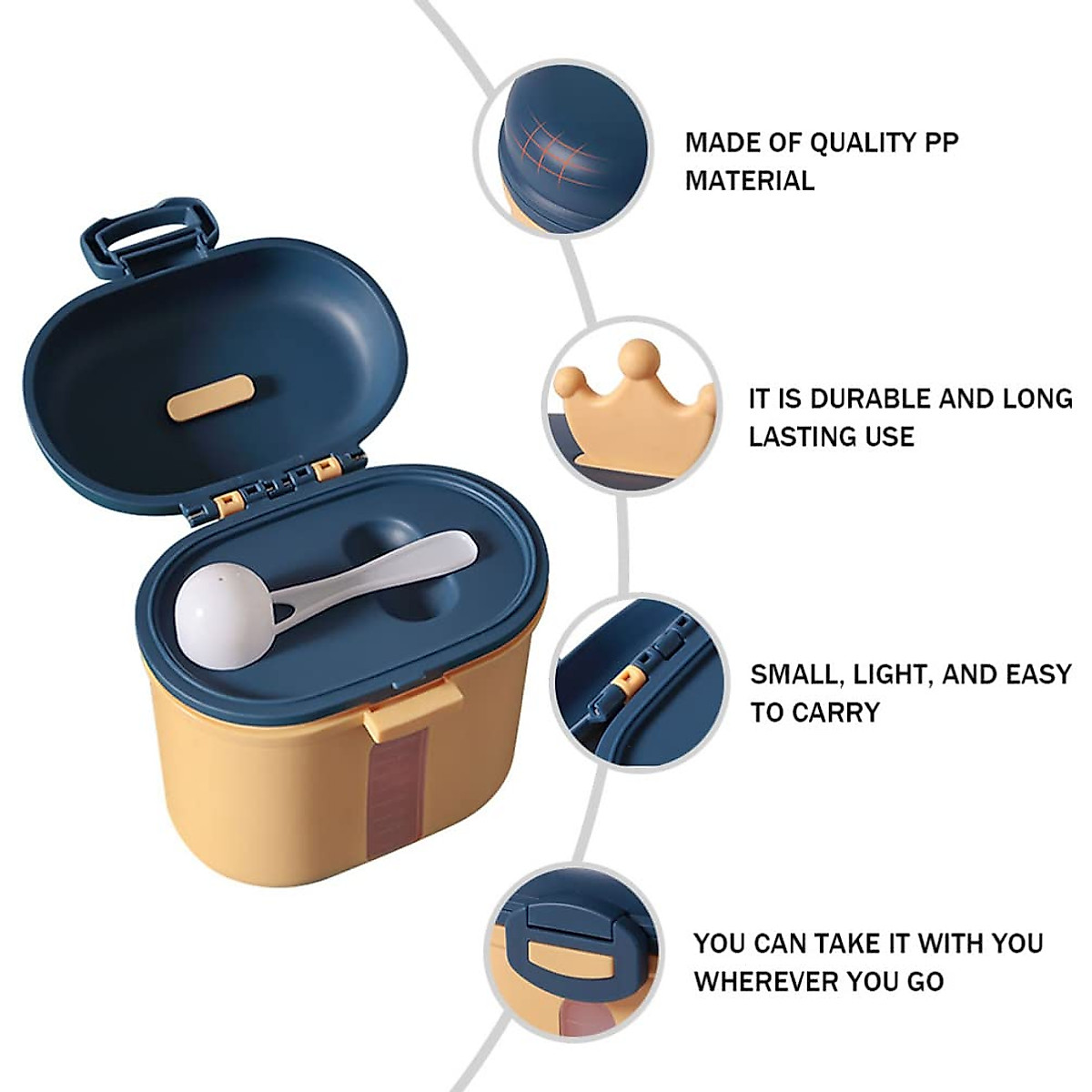 Kisangel 1 Set Baby Formula Dispenser Milk Box Baby Snack Containers Spill Proof with Lid for Fruits, Snacks and Nuts