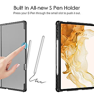 Fintie Keyboard Case for Samsung Galaxy Tab S8 Plus 2022/S7 FE 2021/S7 Plus 2020 12.4 Inch with S Pen Holder, Slim Stand Cover Detachable Wireless Bluetooth Keyboard, Emerald Illusions