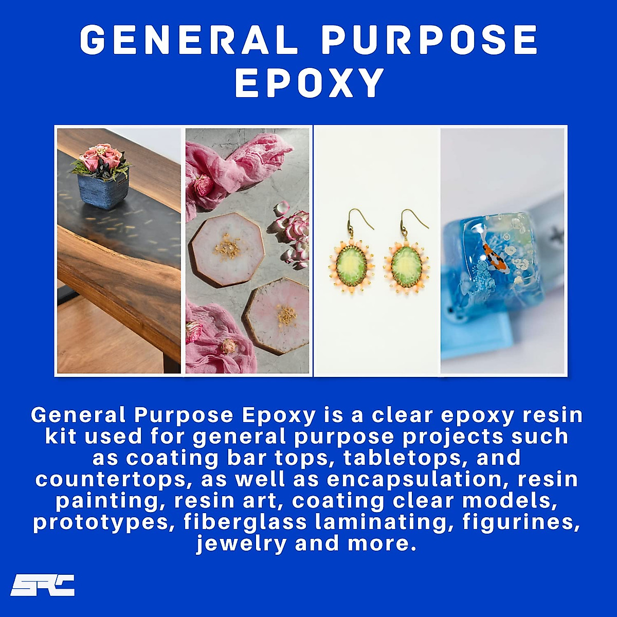 SPRESIN Clear 2 Part Epoxy Resin Kit for General Purpose, Tabletops, Wood Countertops, Encapsulation, Self-Leveling, Water Resistant, Impact Resistant - 1 Gal (0.5-Gal Part A + 0.5-Gal Part B)