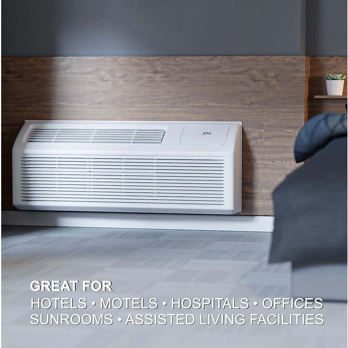 Cooper & Hunter 12,000 BTU PTAC Packaged Terminal Air Conditioner with 3.5 kW Electric Heater and Electric Cord