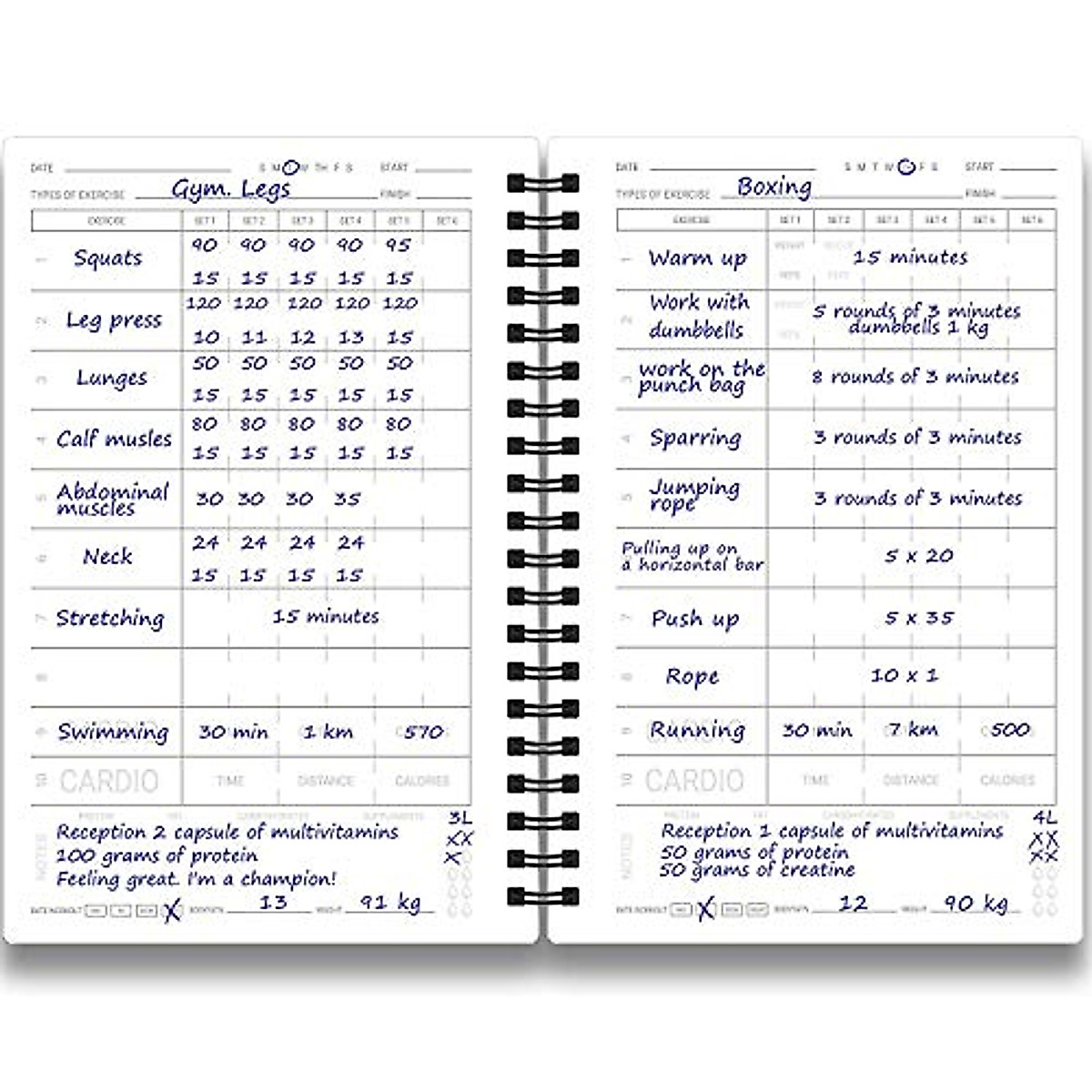 Undated Fitness Log Book & Workout Planner - Designed by Experts Gym Notebook, Workout Tracker, Exercise Journal for Men Women