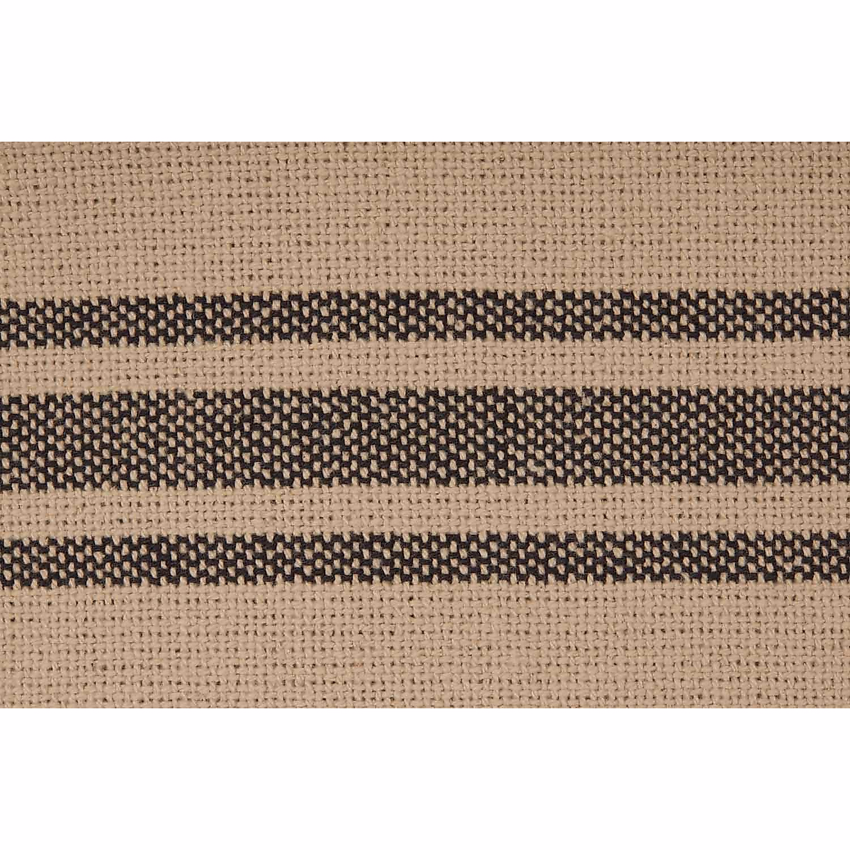 Piper Classics Mill House Stripe Black Chair Pad, 16" L x 16" W, Farmhouse Primitive Grain Sack Stripe Fabric Stuffed Chair Cushion, Beige & Black