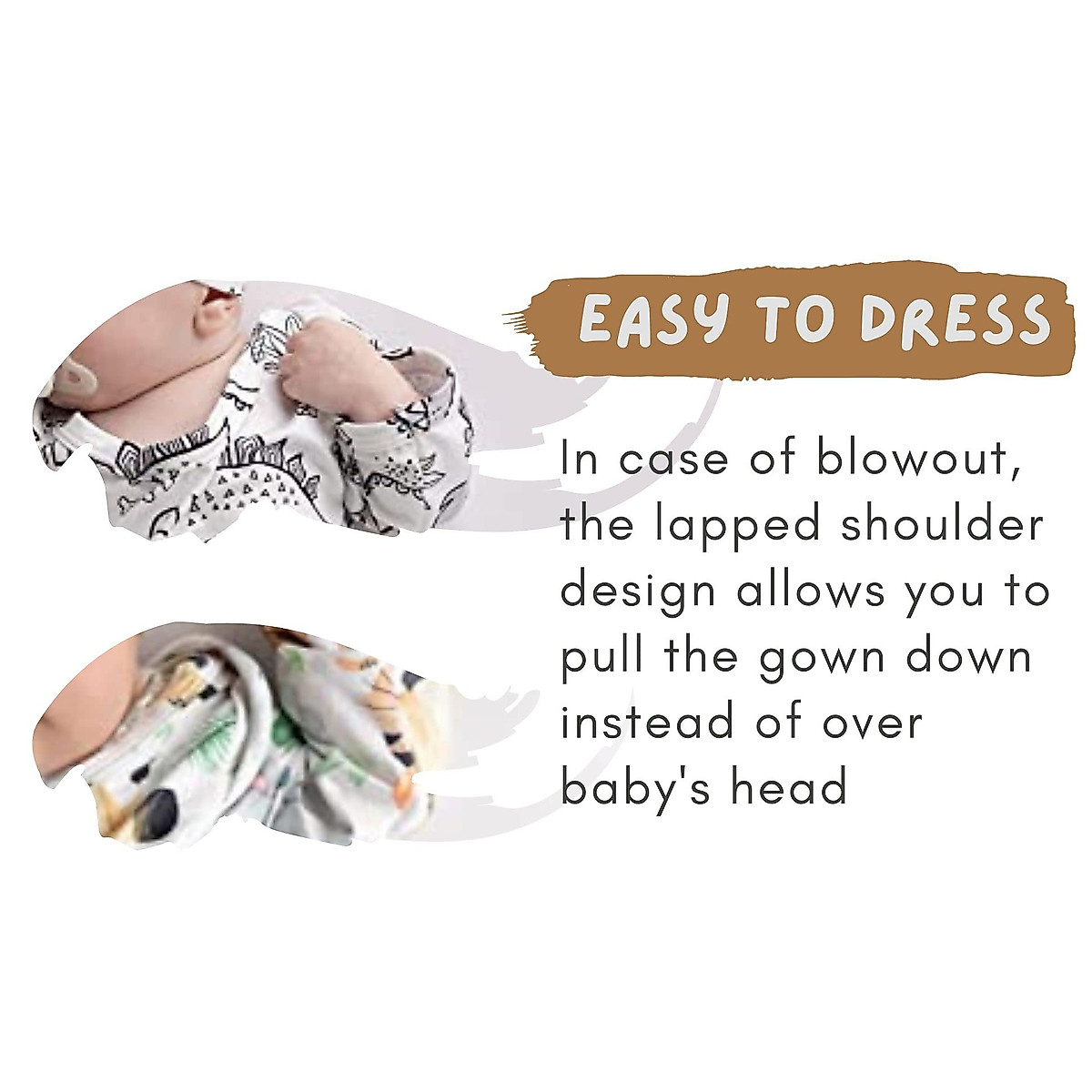 Terriboo Newborn Baby Boy Long Sleeve Sleeper Gown Coming Home Outfit Nightgown Hat Set 0-3 month (Green)