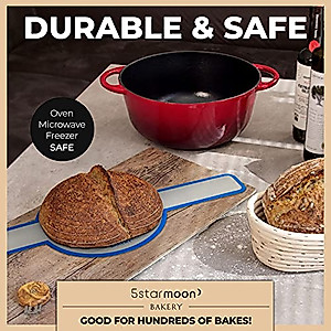 US Designed Twin Silicone Bread Sling for Dutch Oven - Reusable Bread Mat - Heat Resistant Dutch Oven Liners w/Long Handles - Non-Stick Bread Silicone Mat - Sourdough Bread Baking Supplies