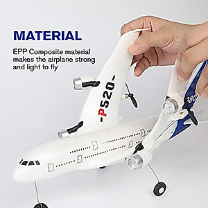 New A380 Airplane 2.4G 2Ch Fixed Wing Outdoor P520-A380 RC Plane Toys Two Batteries (Blue)