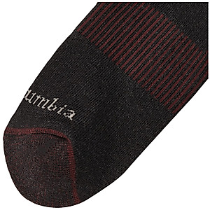Columbia Men's 4 Pack Everyday Crew Socks, Black Heather, Shoe Size 6-12