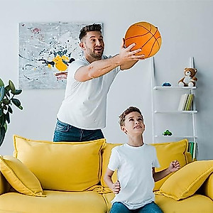 YRXRUS Orange Basketball Pillows Decorative Round Pillow 3D Ball Shaped Throw Pillows,Ultra Soft Velvet Cute Pillows for Kids Bedroom Room,Toys Gift 9.5x9.5 Inch