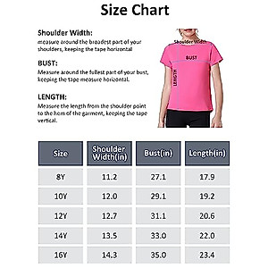 EXARUS 4 Pack Girls Athletic Shirts Short Sleeve Quick Dry Crewneck Tee Activewear Performance Tops for Kids 8-16Y Set 3 10Y