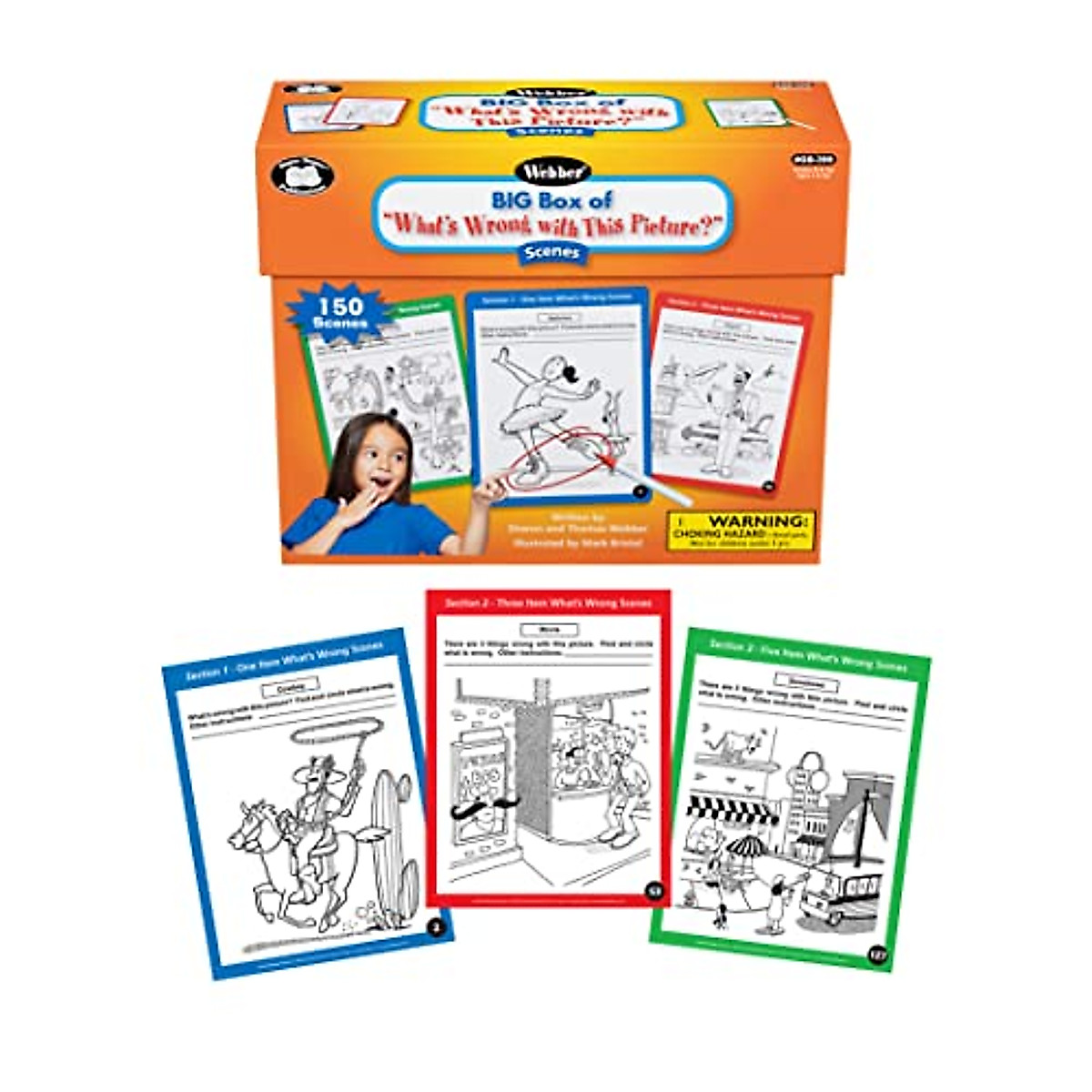 Super Duper Publications | Webber® Big Box of “What’s Wrong with This Picture?” Scenes | Critical Thinking Skills | Speech and Language Resource