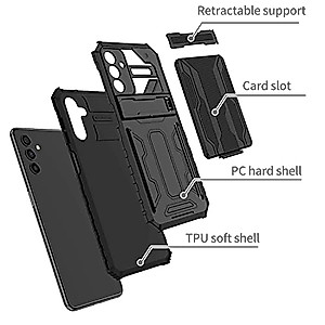 Niuuro for Samsung Galaxy A14 5G Wallet Case with Credit Card Holder Stand Kickstand Slim Rugged Shockproof Heavy Duty Defender Armor 【Military Grade】 Protective Phone Case - Black