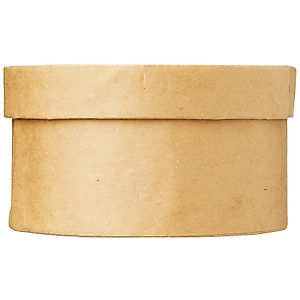 Glorex Round Cardboard Storage Box – Natural – 10 x 10 x 5.5 cm