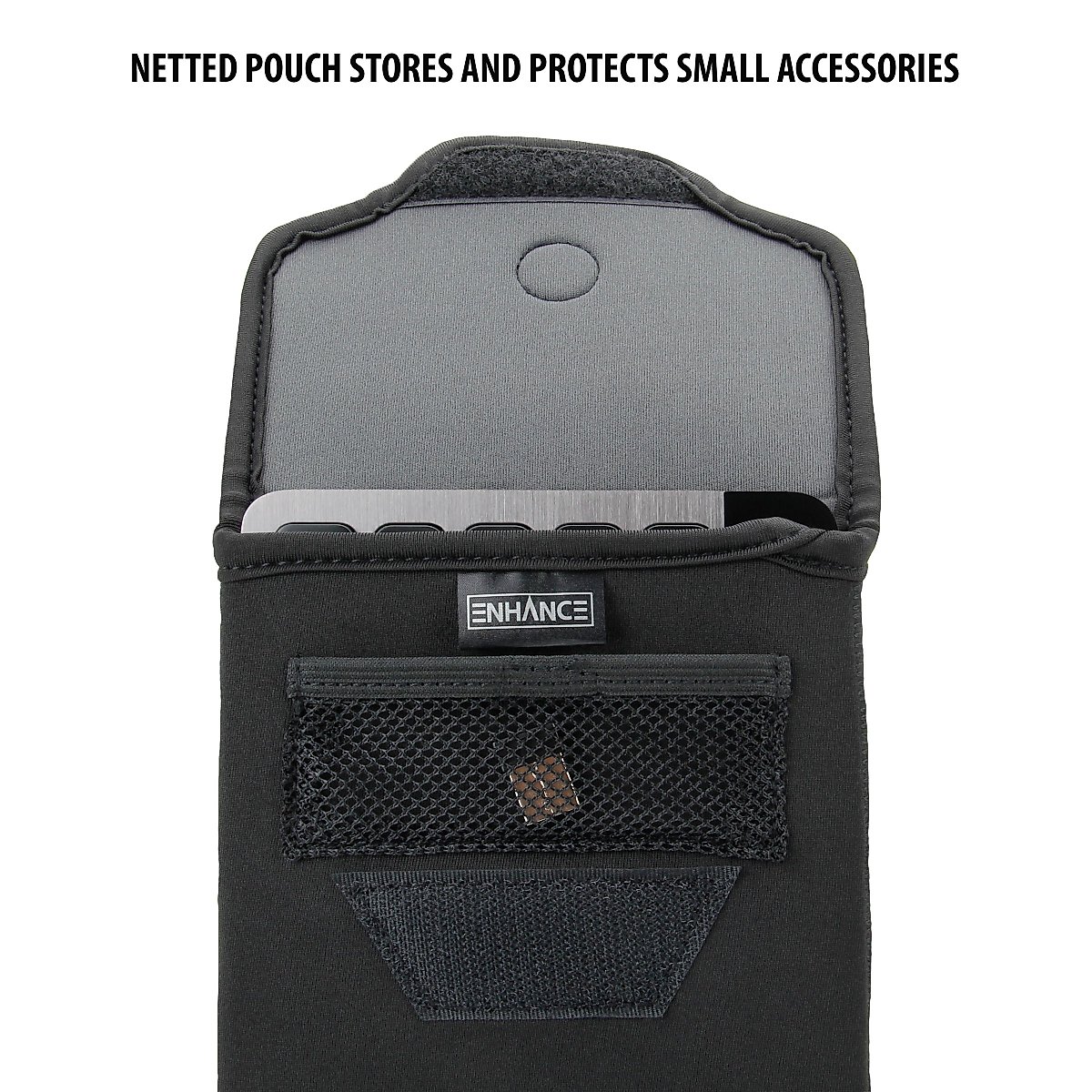 ENHANCE Bluetooth Keyboard Sleeve Case for Logitech K810, Anker, Apple Magic Keyboard (up to 11.5 Inches) with Neoprene Construction, Wireless Mouse Storage & Cable and Charger Pouch