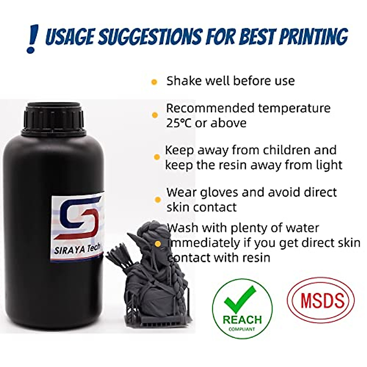 Siraya Tech Form 3D Printer Resin Ultra DLP SLA 405nm UV Curing Photopolymer Resin with High Precision Easy to Print Model Resin for Photon Ultra DLP Laser SLA 8K Capable 3D Printer Grey 1000g