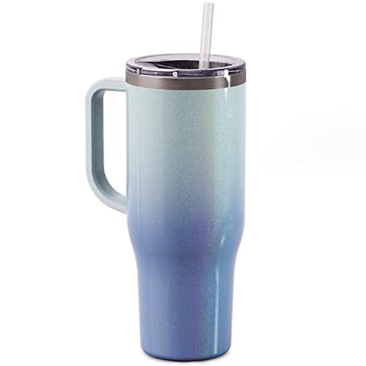 Maars Charger 40oz Insulated Travel Mug Tumbler with Handle | Double Wall Vacuum Sealed Stainless Steel Cup w/Straw and Lid, Seaside