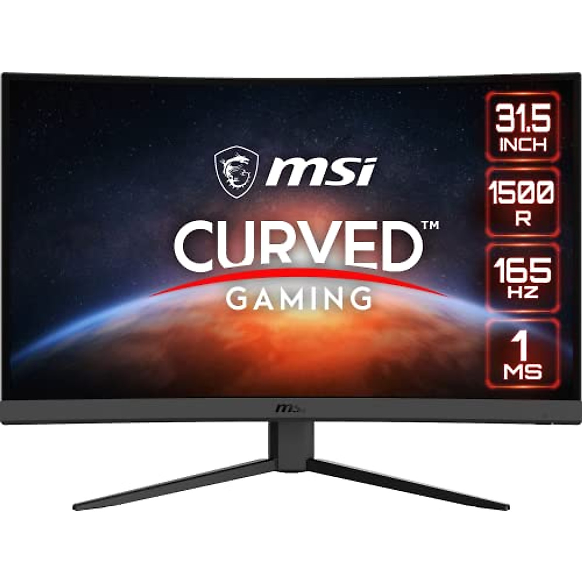 MSI G32CQ4, 32" Gaming Monitor, 2560 x 1440 (QHD), VA, 165Hz, FreeSync, HDMI, Displayport, Tilt