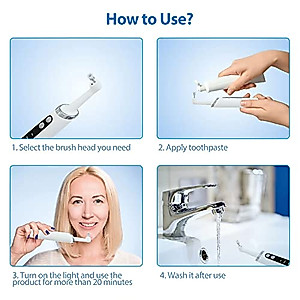 Tooth Polisher, Smile-Aid Multifunctional Replacement Head Teeth Whitening Kit, Better Whitening Effect Than Electric Toothbrush, USB Charging, Waterproof