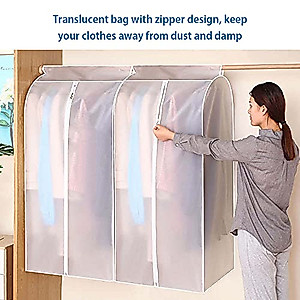 FAYYA Garment Clothes Cover Protector Hanging Garment Storage Bag Translucent Dustproof Waterproof Hanging Storage Bag for Wardrobe with Full Zipper
