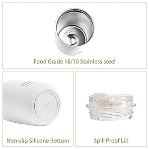 EQURA Coffee Mug with Straw, 9.5Oz Reusable Coffee Cup, 9 Hours Keeps Hot/Iced Beverage, Sweat Proof, Insulated Coffee Mug for Travel/Office/Camping (White)