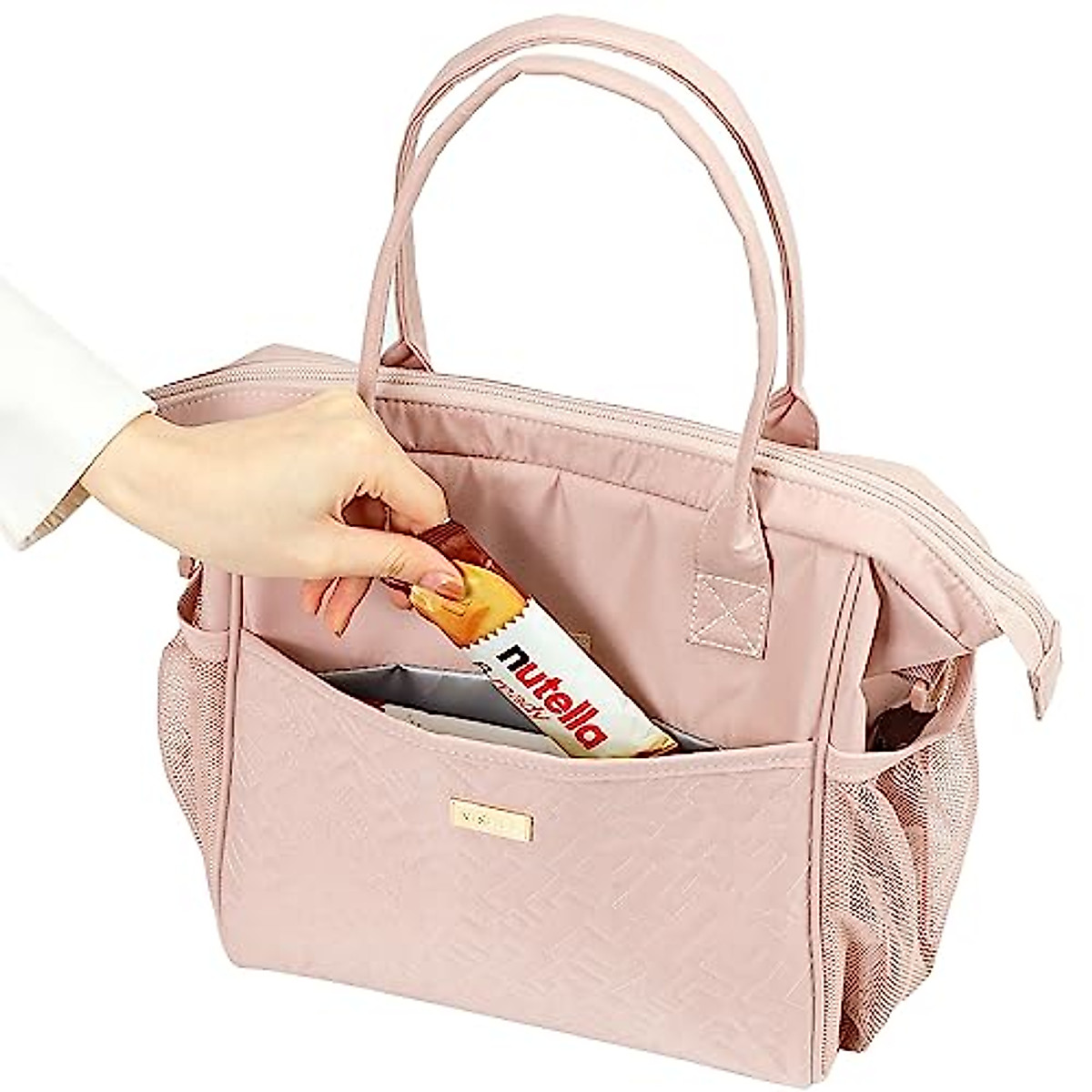 NISHEL Lunch Box for Women with Adjustable Shoulder Strap, Portable & Reusable Cooler Bag, Lunch Leak-proof Insulated Thermal Compartment, for Office Work Picnic Travel Gym, Pink