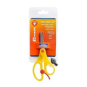 Hygloss-Armada Art Snippy Spring-Action Scissors - Spring Back Open as You Cut - Stainless Steel, Blunt Tip Blades - Easy Cutting for Children - Kids’ Arts & Crafts - 5 Inches - Yellow - 3 Pairs