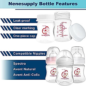 Nenesupply 24mm Flange Pump Parts Compatible w Spectra S2 S1 Breast Pumps Replacement Kit for Spectra Pump Parts 24mm S2 Parts S2 Accessories Inc Flange Duckbill Valve Backflow Protector Bottles