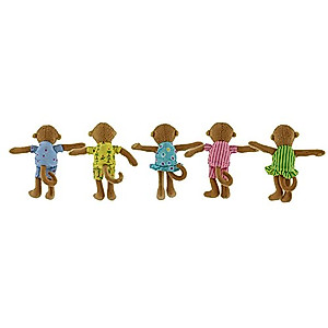 MerryMakers Five Little Monkeys Finger Puppet Playset, Set of 5, Polyvinyl Chloride, 5-Inches Each
