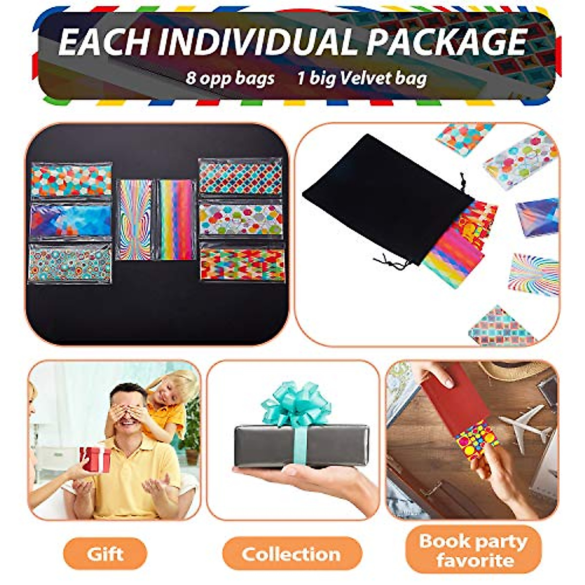 Optical Bookmarks Laminated Book Markers Creative Colored Bookmarks Reading Bookmarks for School Office Teacher Student Classroom Stationery Supply (80)