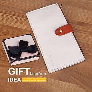 Travelambo Leather Wallets for Women Slim RFID Blocking Bifold Credit Card Holder Wallet