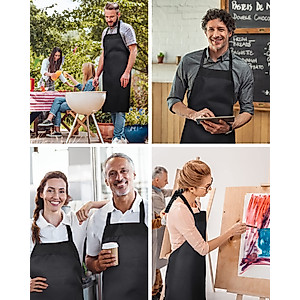 36 Pack Bulk Plain Aprons for Man Woman Adult Unisex Apron Machine Washable Adjustable Bib Aprons(Black)