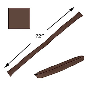 Home District French Door Draft Stopper - Weighted Under Door Draft Blocker, Apartment Noise Blocker, Window Draft Dodger, Winter Door Insulation Strip - 72 Inches Long - Chocolate Brown