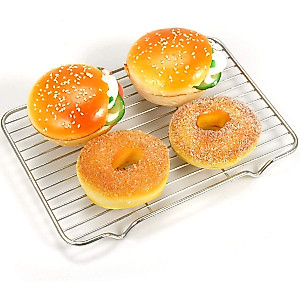 Zacfton Cooling Rack Set of 3, Baking Rack Stainless Steel Wire Rack for Baking Cooking Roasting Grilling Cooling, 15” x 11” x 0.5” Wire Racks, Fit Various Size Cookie Sheets Oven