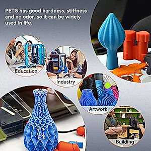 TPOIMNS PETG Filament 1.75mm, 3D Printer Filament, 1kg Roll Spool(2.2lbs), Dimensional Accuracy +/- 0.02 mm, Compatible with Most FDM 3D Printers, Black