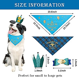 Dog Birthday Party Decorations, Dog Birthday Hat/Bandana/Bowtie/Balloon/Flag/Banner for Small Medium Large Dogs Pets, Doggie Boys/Girls Birthday Party Supplies Decorations