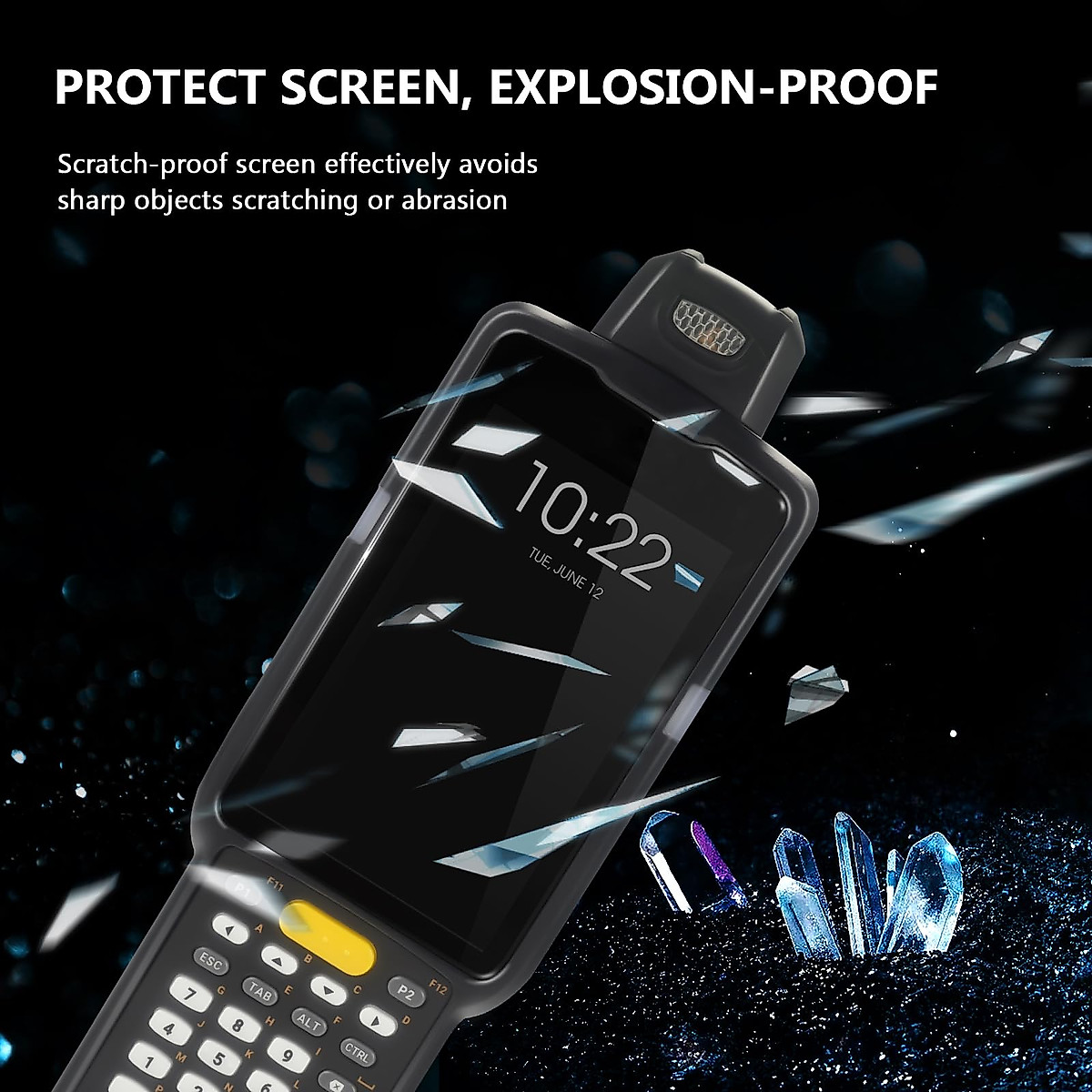 CARPSDZY 3pcs MC3300 Tempered Glass Screen Protector Replacement for Zebra Symbol MC3300 Handheld Barcode Scanner Mobile Computer,9H Hardness Stable Durable