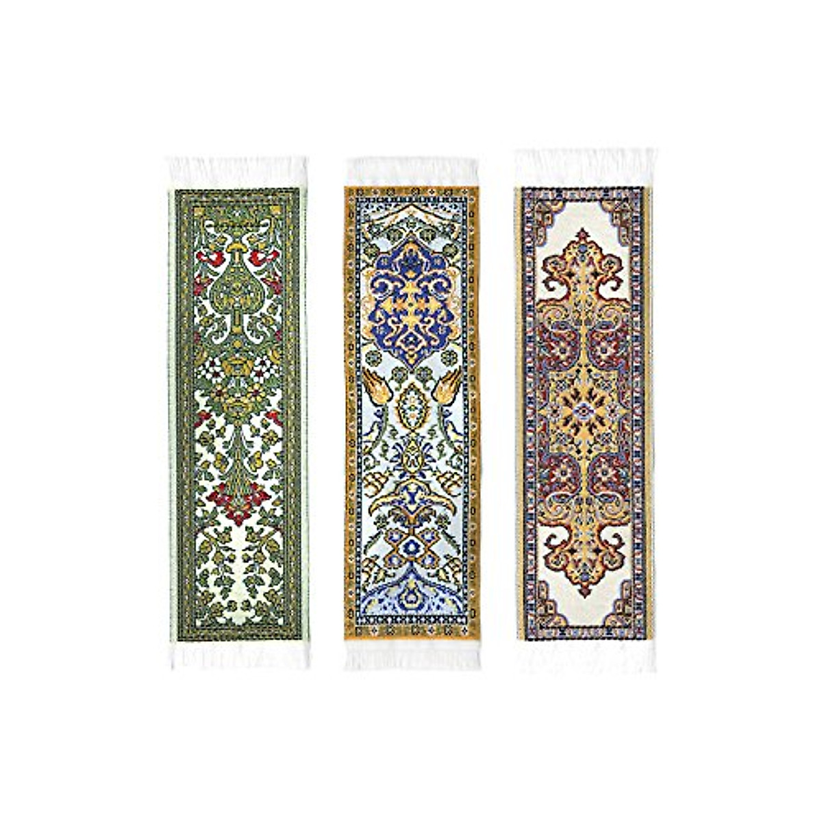 Oriental Carpet Bookmarks Red Kayseri - Authentic Woven Carpet - RUG BOOKMARKS - Beautiful, Elegant, Woven Cloth Bookmarks! Best Gifts for Men Women Adults Teens Teachers & Librarians!