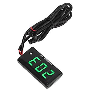 Motorcycle Water Thermometer, Motorcycle Digital Water Thermometer Digital Display Durable Stable High Definition Easy To Install for Motorcycle (Green)