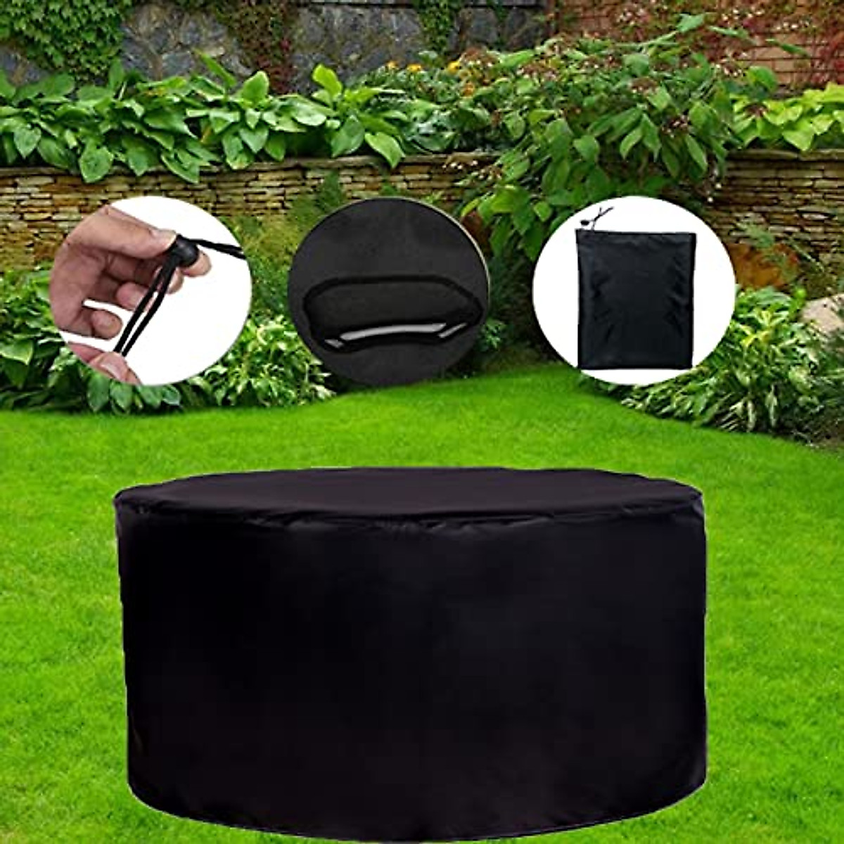 QIAOH Round Patio Table Cover Waterproof 90x40in, Uv-Protection, Outdoor Garden Furniture Rain Cover, Round Patio Table Cover, Outdoor Furniture Covers, Heavy Duty Garden Furniture Cover